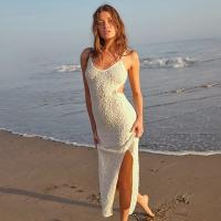 China Summer Sleeveless Hollow Backless Beach Maxi Dress for sale