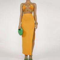 China 2 Set Halter Straps Womens Party Maxi Dresses Wrap Breasts And Navel for sale
