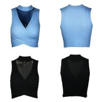 China Hanging Neck Sleeveless Sexy Women's Knitted Tank Top for sale