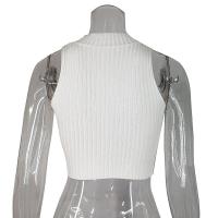 China Round Neck Hollow Halter Sleeveless Knit Crop Top for sale
