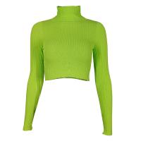 China Turtleneck Navel Tops Women's Long Sleeve Crop Top for sale