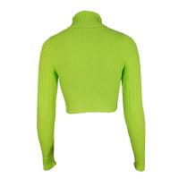 China Turtleneck Navel Tops Women's Long Sleeve Crop Top for sale