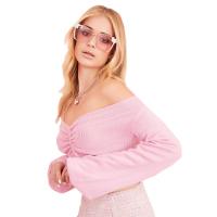 China Autumn Long Sleeve Knitted Crop Top Sweater for sale