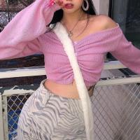 China Autumn Long Sleeve Knitted Crop Top Sweater for sale