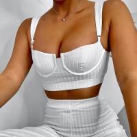 China Slim Fit Sexy High Waisted Trousers And Crop Top Set for sale