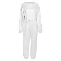 China Casual 2 Piece Sweatpants Set Womens Women Cropped Hoodie Jogger Set for sale