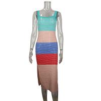 China Knitted Women's Beachwear Dresses 112cm Multicolor Stitching for sale