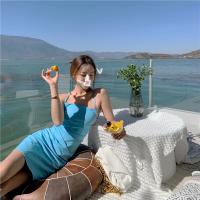 China Sexy Blue Women's Beach Vacation Dresses for sale