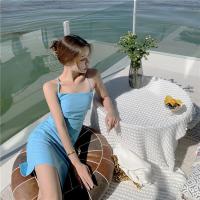 China Sexy Blue Women's Beach Vacation Dresses for sale