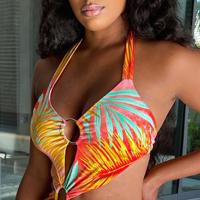 China Printed Hollow Women's Beachwear Dresses , Beach Swimming Dress For Ladies for sale