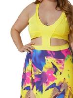China Sexy 5XL Ladies Plus Size Beach Dresses Three Dimensional Cut Printing for sale