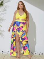 China Sexy 5XL Ladies Plus Size Beach Dresses Three Dimensional Cut Printing for sale