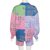 China Single Breasted Long Sleeved Ladies Two Piece Short Sets for sale