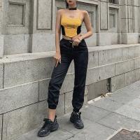 China Letter Printing Ladies Camisole Tank Tops Contrast Color Stitching for sale