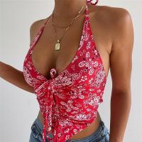 China Sexy Low Cut Backless Slim Women's Halter Tank Tops for sale