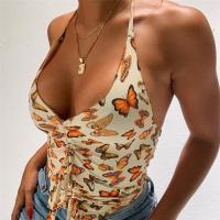 China Sexy Low Cut Backless Slim Women's Halter Tank Tops for sale