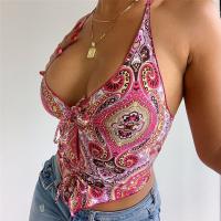 China Sexy Low Cut Backless Slim Women's Halter Tank Tops for sale
