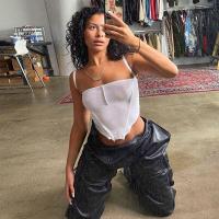 China Halter Back Umbilical Ladies Camisole Tank Tops , Women's Camisole Tank Tops for sale