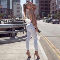 China PU Leather Elastic Booty Lifting Pants Push Up Gym Leggingss for sale
