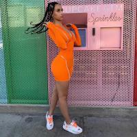 China High Waist Tight Fitting Long Sleeve Bodycon Jumpsuit With Zipper for sale