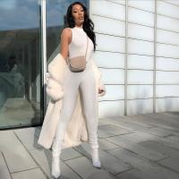 China Sport Style Sleeveless Women Bodycon Jumpsuit O Neck Zipper Up for sale