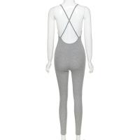 China Ribbed Sexy Women Bodycon Jumpsuit Backless Bodycon Jumpsuit for sale