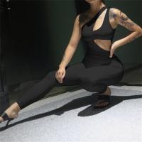 China Skinny Hollow Out Women Bodycon Jumpsuit , Casual White One Shoulder Jumpsuit for sale