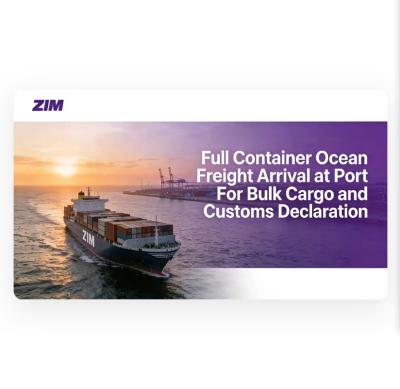 China Full Container Ocean Freight Shipping Arrival At Port Bulk Cargo Customs Declaration for sale
