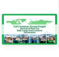 China Full Container Ocean Freight Shipping Arrival At Port Bulk Cargo Customs Declaration for sale