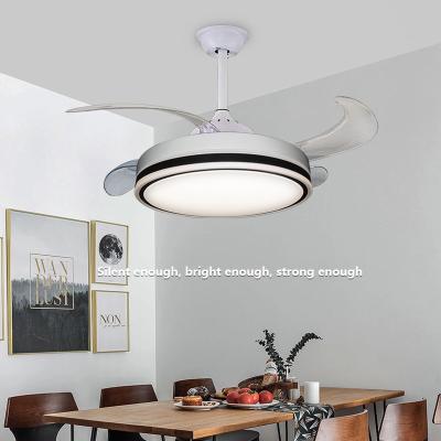 China Siesi Simple 96W 500mm Modern Retractable Ceiling Fan With LED Light for sale