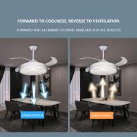 China Siesi Simple 96W 500mm Modern Retractable Ceiling Fan With LED Light for sale
