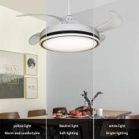 China Siesi Simple 96W 500mm Modern Retractable Ceiling Fan With LED Light for sale
