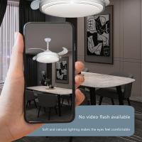 China 96W 500mm Dimmable Ceiling Fan Light , Retractable Ceiling Fan With Remote Control for sale