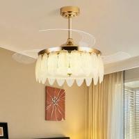 China Bladeless LED Ceiling Fan Light , LED Crystal Ceiling Fan With Light And Remote for sale