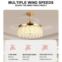 China Bladeless LED Ceiling Fan Light , LED Crystal Ceiling Fan With Light And Remote for sale