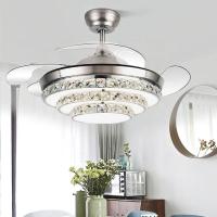 China Remote Control LED Fan Lights 72W 500mm 42 Inch Retractable Ceiling Fan for sale