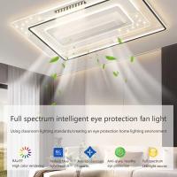 China 128W Full Spectrum Eye Protection Leafless LED Ceiling Fan Light For Dining Room for sale