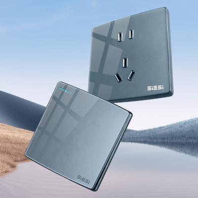 China V20 Luxury Full Tempered Glass Panel Luxury UK Wall Sockets USB Socket New Design 1 2 3 4 Gang Wall Switch for sale