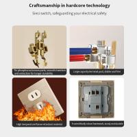 China V6 Luxury UK EU 1/2/3/4 Gang on off Switch Push Button Doorbell Water Heater AC Wall Light Switch Socket for sale