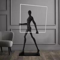 China Home Creative Design Humanoid Art Sculpture Floor Light Hotel Lobby Living Room Large Decor Standing Floor Lamps for sale