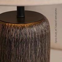 China Wholesale Customized Retro Ceramic Fabric Attic Living Room Bedroom LED Standing Lamp Floor Lamp Desk Light for sale