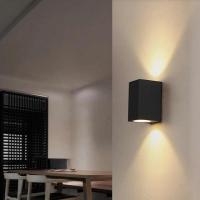 China Rectangle Modern LED Wall Lamp Dimmable LED Wall Sconce Light 12W Waterproof IP65 for sale
