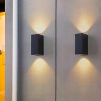 China Rectangle Modern LED Wall Lamp Dimmable LED Wall Sconce Light 12W Waterproof IP65 for sale