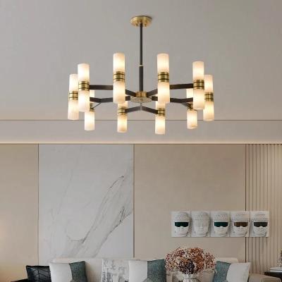 China Nordic Alabaster Chandelier Decoration Ceiling Hanging Light Elegant LED Pendant Lamp for Home Hotel Villa Room for sale