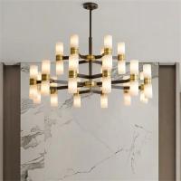 China Nordic Alabaster Chandelier Decoration Ceiling Hanging Light Elegant LED Pendant Lamp for Home Hotel Villa Room for sale