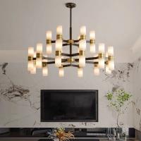 China Nordic Alabaster Chandelier Decoration Ceiling Hanging Light Elegant LED Pendant Lamp for Home Hotel Villa Room for sale