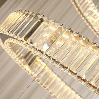 China Hotel Lobby Crystal Ceiling Hanging Lamp , Staircase Round Ring Chandelier Pendant Light for sale