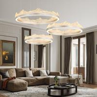 China Gold Modern Crystal Hanging Chandelier , Large Round Crystal Pendant Light for sale