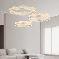 China Gold Modern Crystal Hanging Chandelier , Large Round Crystal Pendant Light for sale