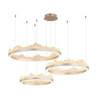 China Gold Modern Crystal Hanging Chandelier , Large Round Crystal Pendant Light for sale